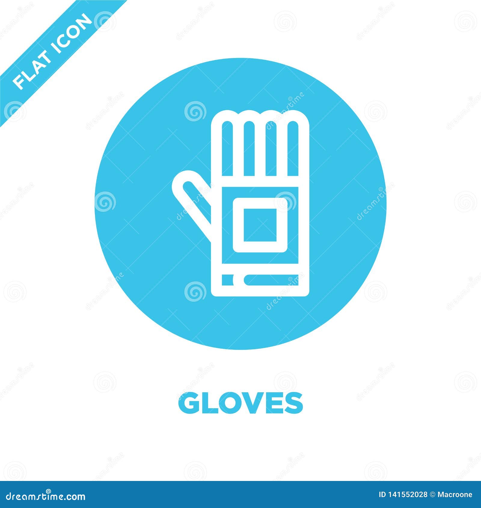 Gloves Icon Vector. Thin Line Gloves Outline Icon Vector Illustration ...