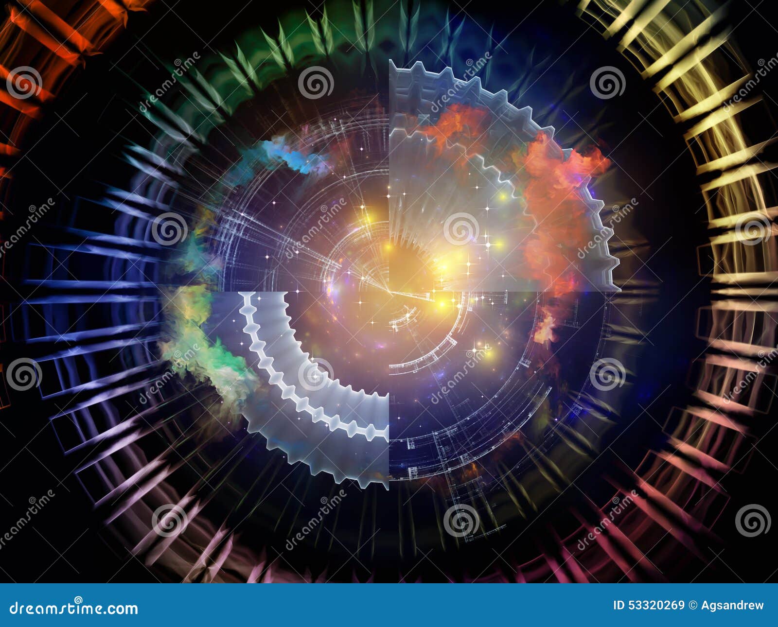 Glow of Abstract Visualization Stock Illustration - Illustration of ...