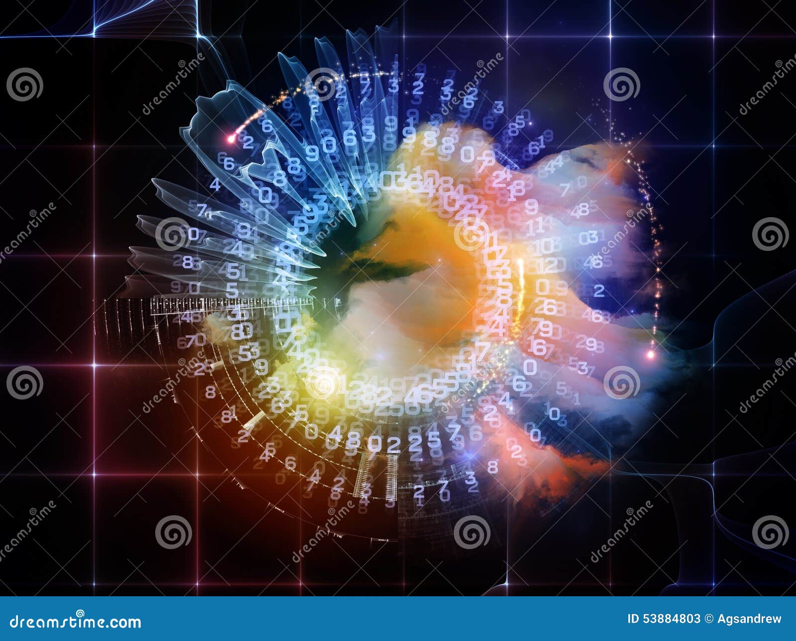 Glow of Abstract Visualization Stock Illustration - Illustration of ...