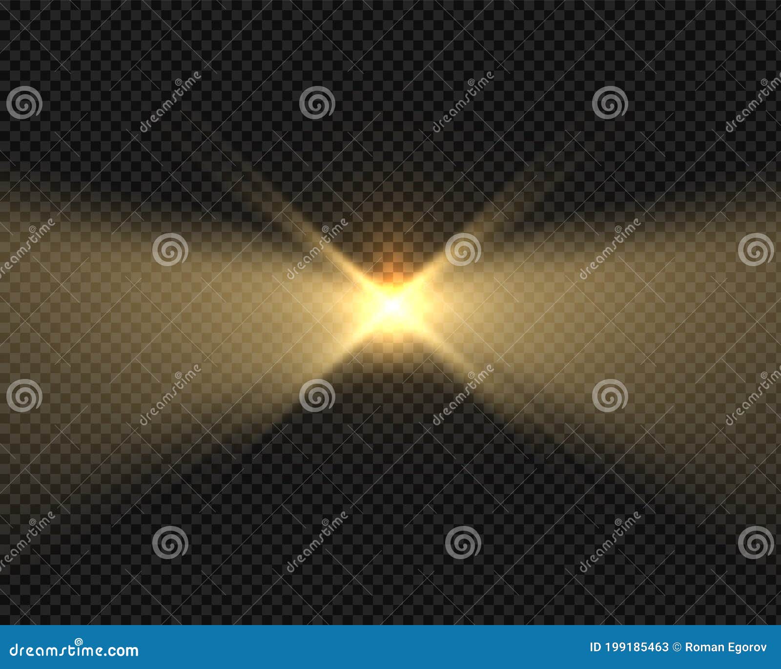 Yellow Flash With Rays And Spotlight. Realistic Light Glare, High Loth ...