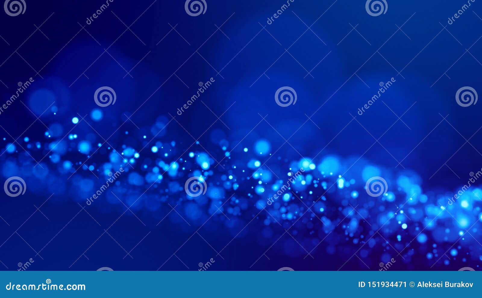 Glow Blue Particles on Blue Background are Hanging in Air for Bright ...