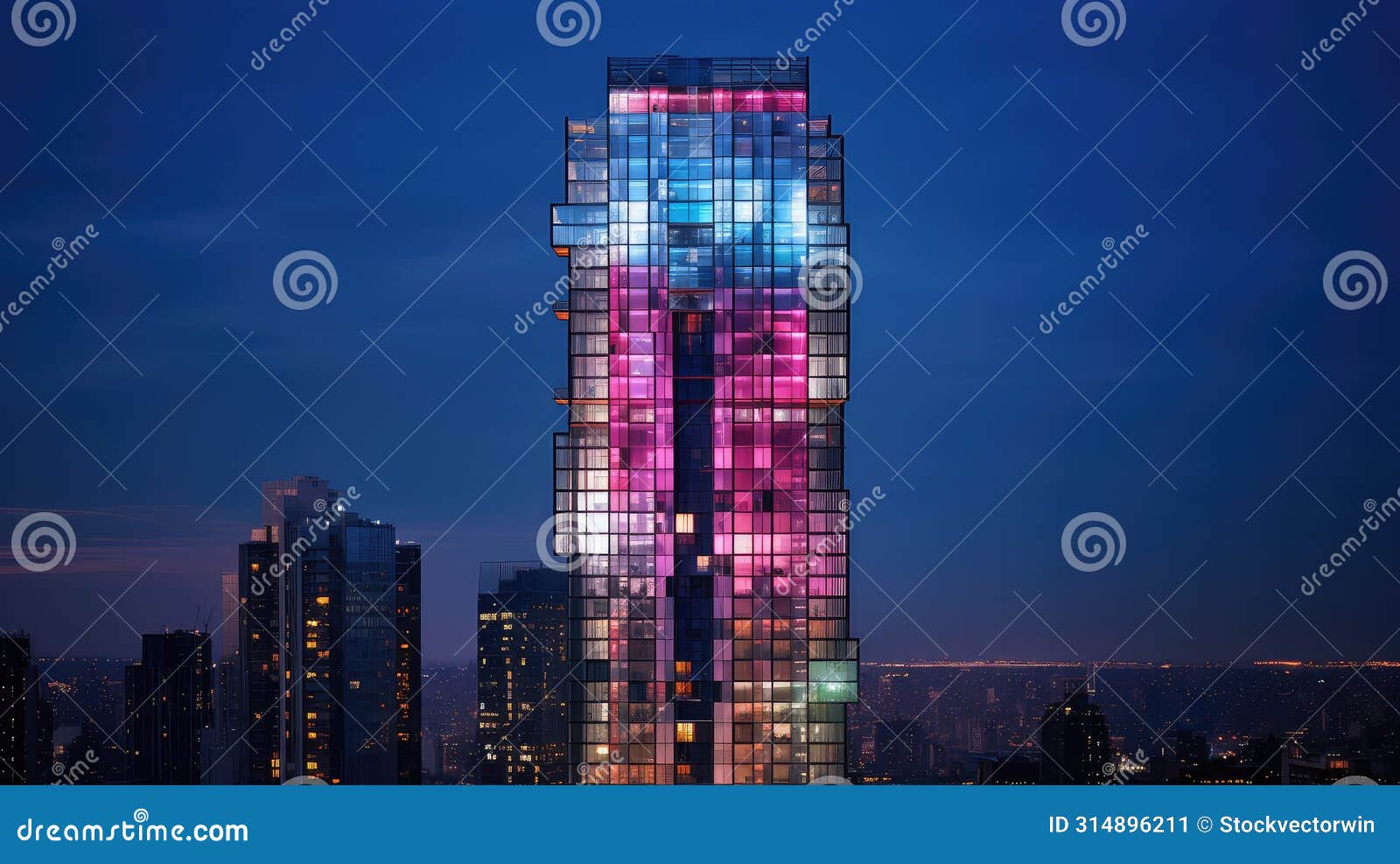 Glow building light stock illustration. Illustration of architecture ...