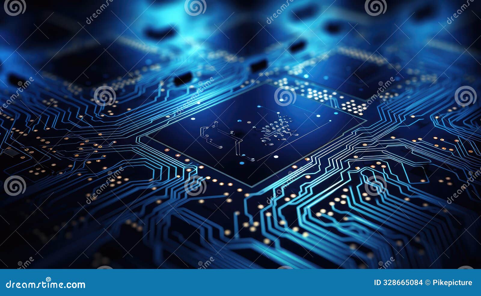 Glow Dark Blue Technology Background Stock Illustration - Illustration ...