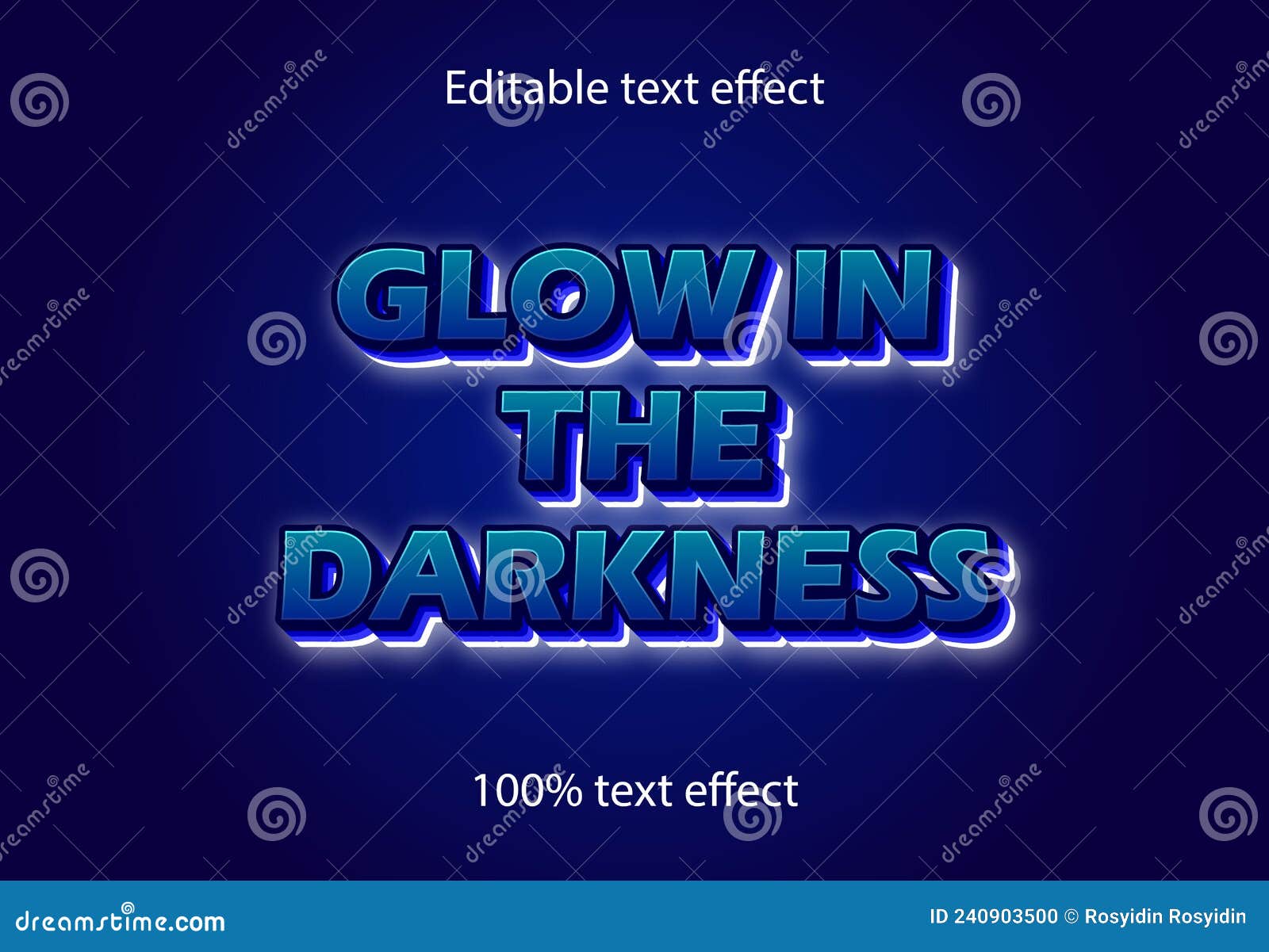 Glow in the Darkness Text Effect Stock Vector - Illustration of ...