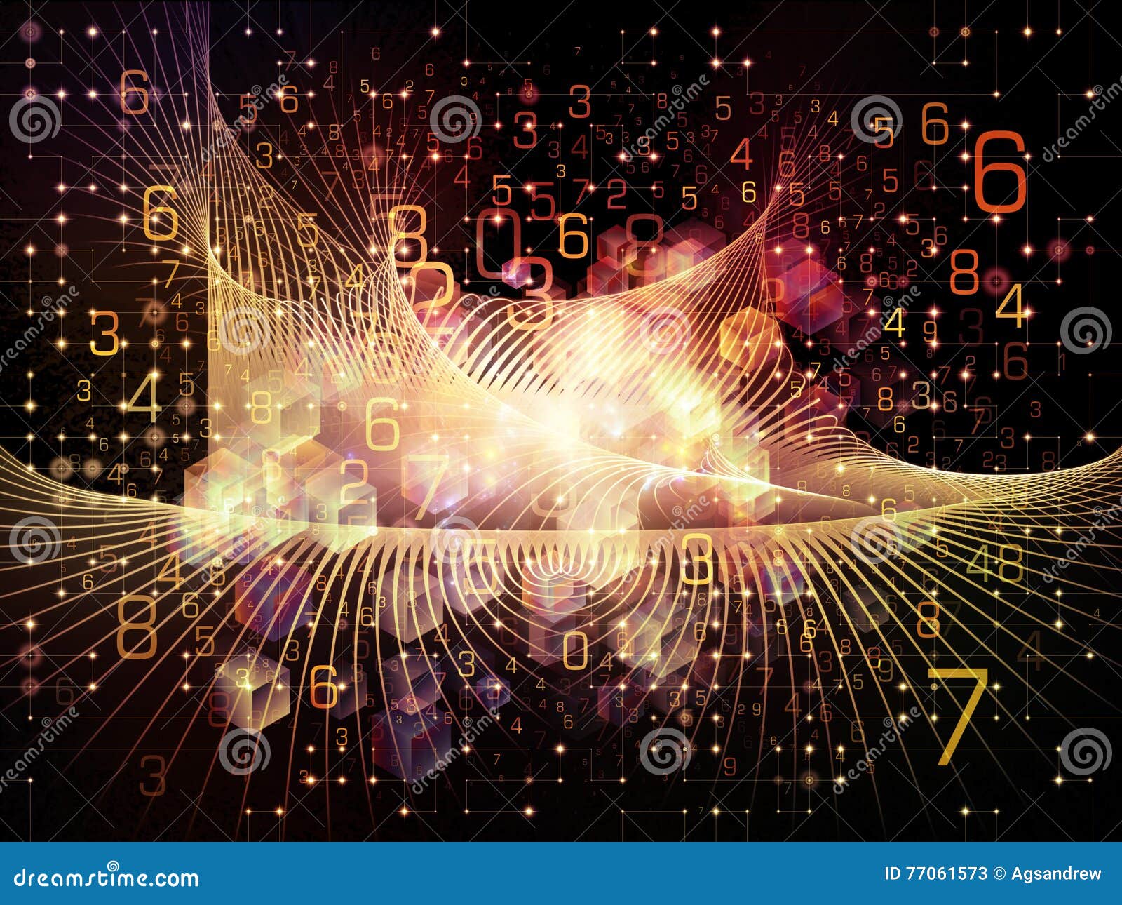 Glow of Digital Grid stock illustration. Illustration of abstract ...