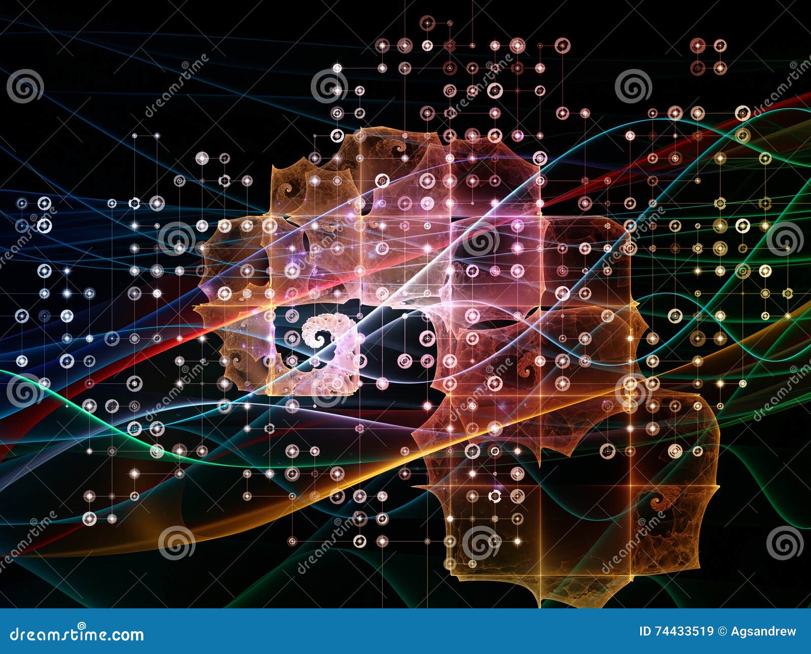 Glow of Digital Grid stock illustration. Illustration of reality - 74433519