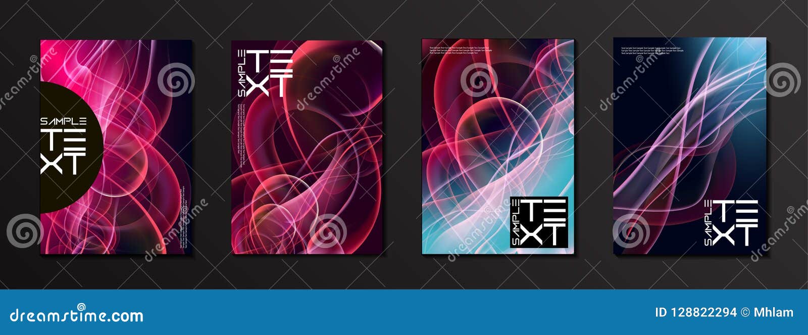 Glow Effect Cover Design Template Stock Vector - Illustration of line ...