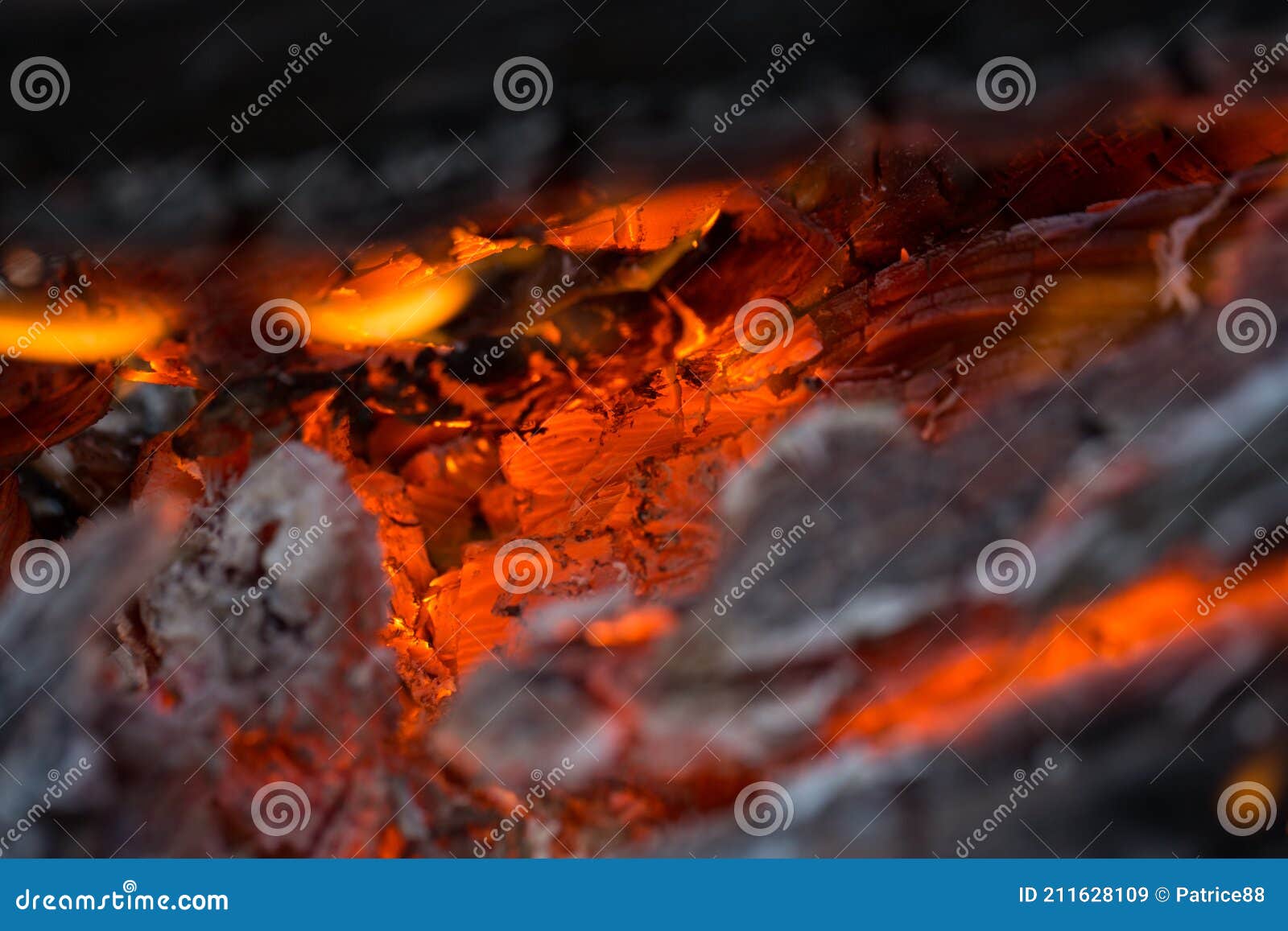 Glow after Fire, Flames Consumed Wood and Left Glow and Ashes Behind ...