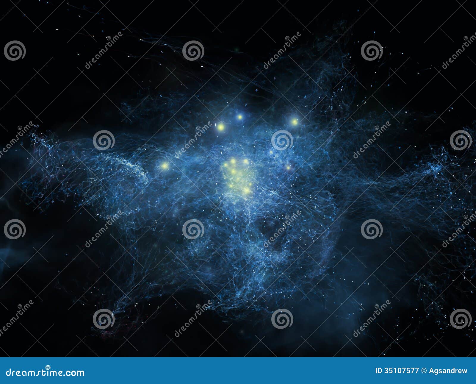 Glow of Fractal Nebulae stock illustration. Illustration of computer ...