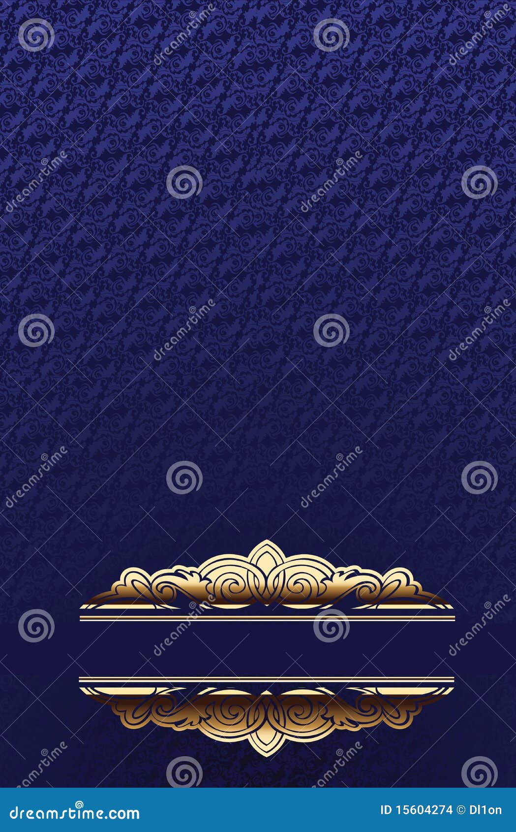 Glow Gold Frame Over Blue Wallpaper Stock Vector - Illustration of ...