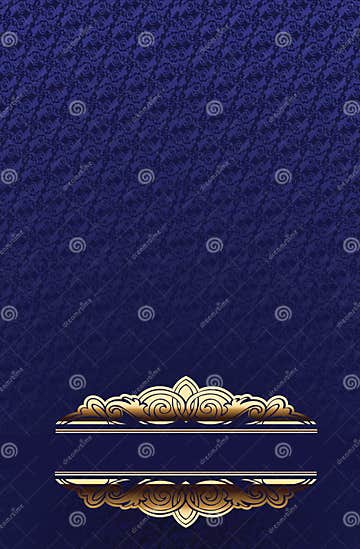 Glow Gold Frame Over Blue Wallpaper Stock Vector - Illustration of ...