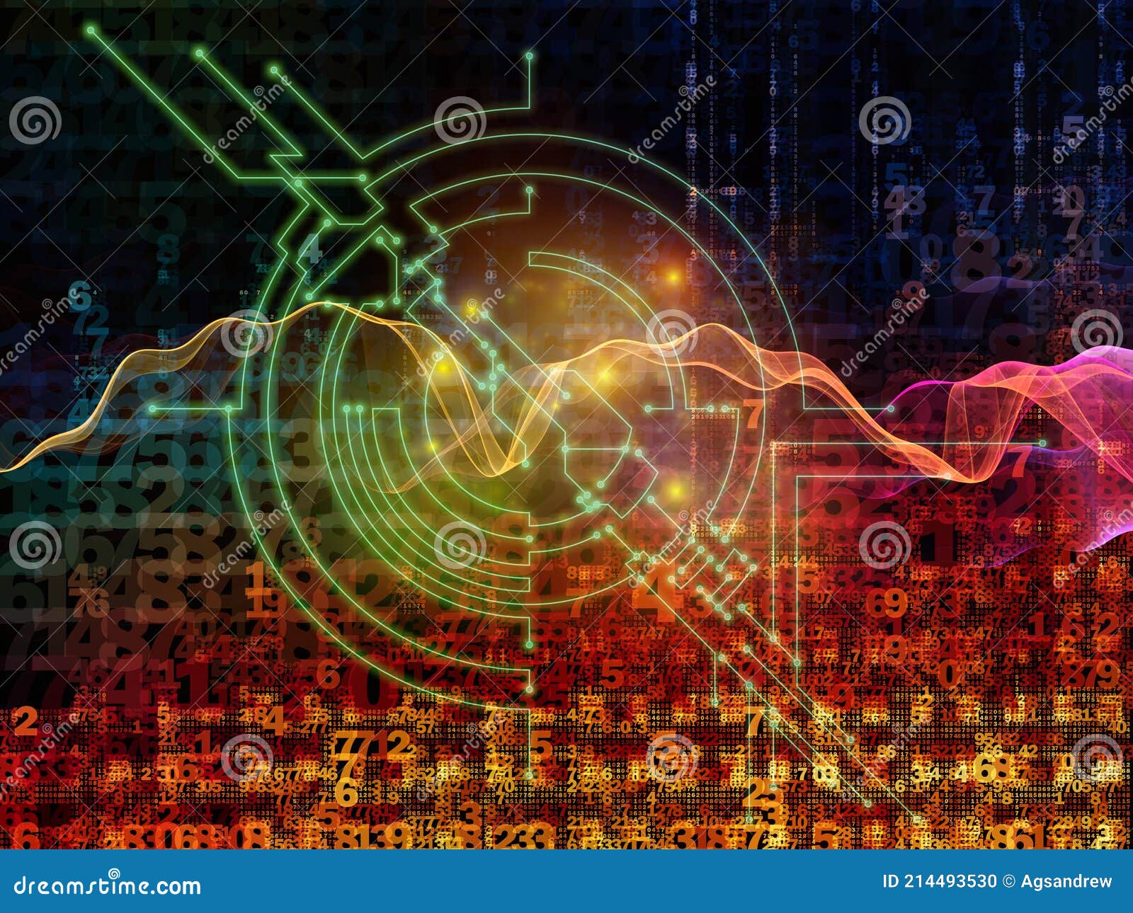 Glow of Integer Realm stock illustration. Illustration of arithmetic ...