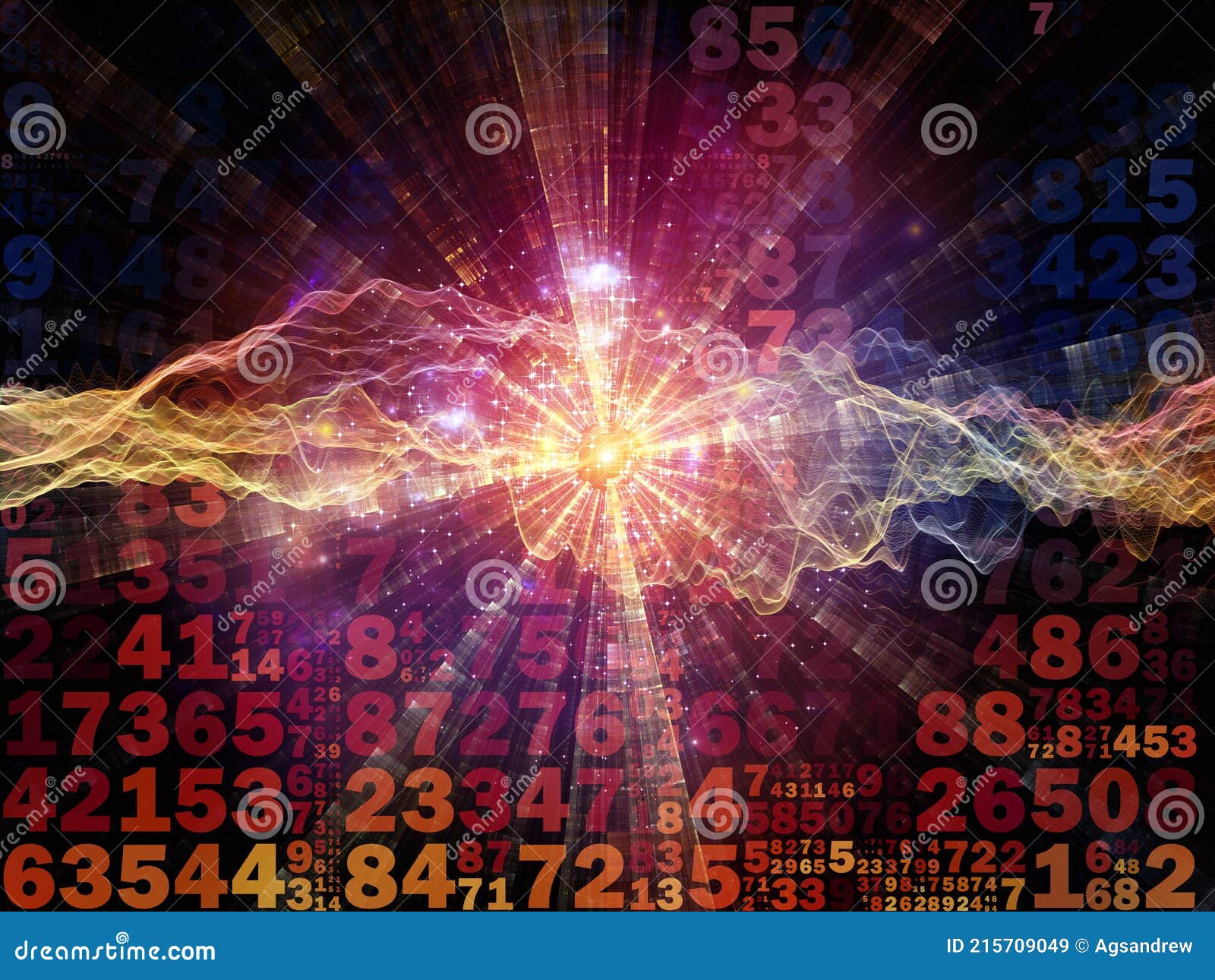 Glow of Integer Realm stock illustration. Illustration of code - 215709049