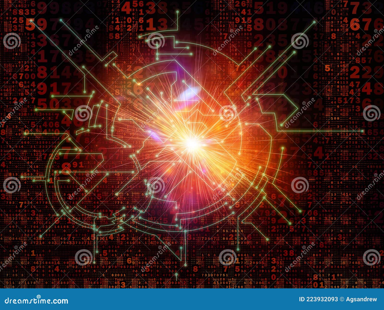 Glow of Integer Realm stock image. Image of background - 223932093