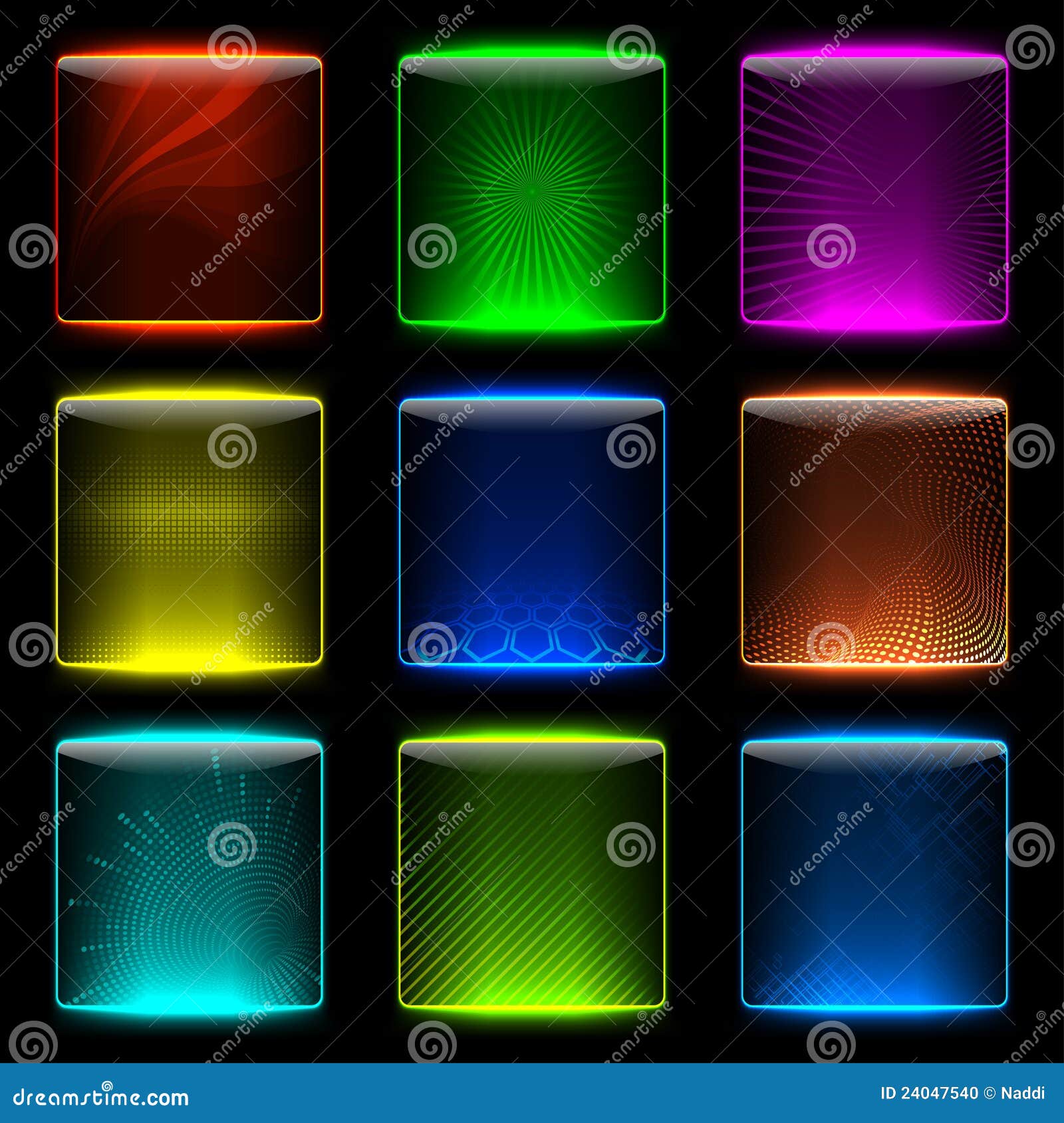 Glow internet buttons. stock vector. Illustration of switch - 24047540