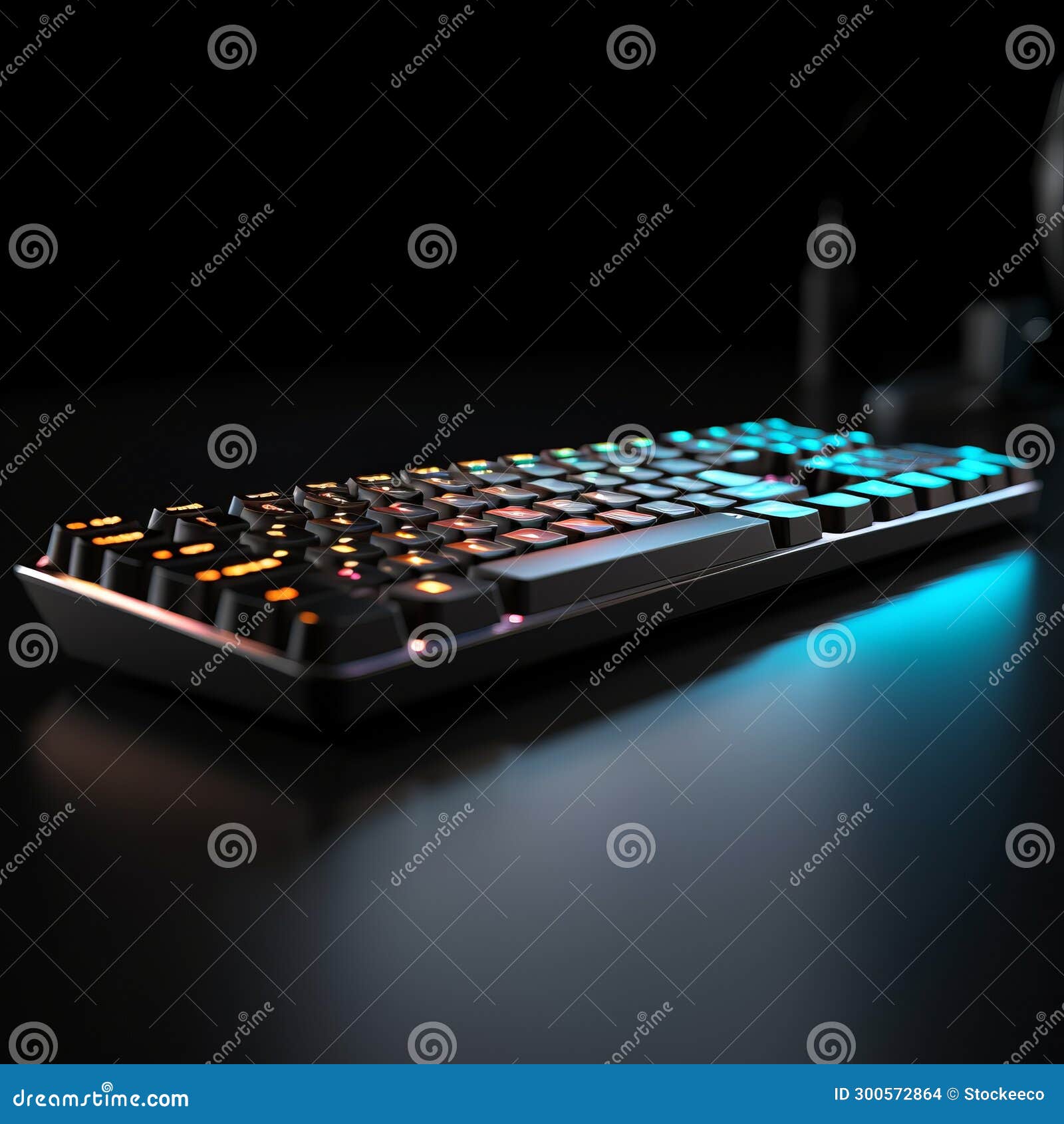 Octane Render Style Gaming Keyboard with Backlighting Off Stock Photo ...