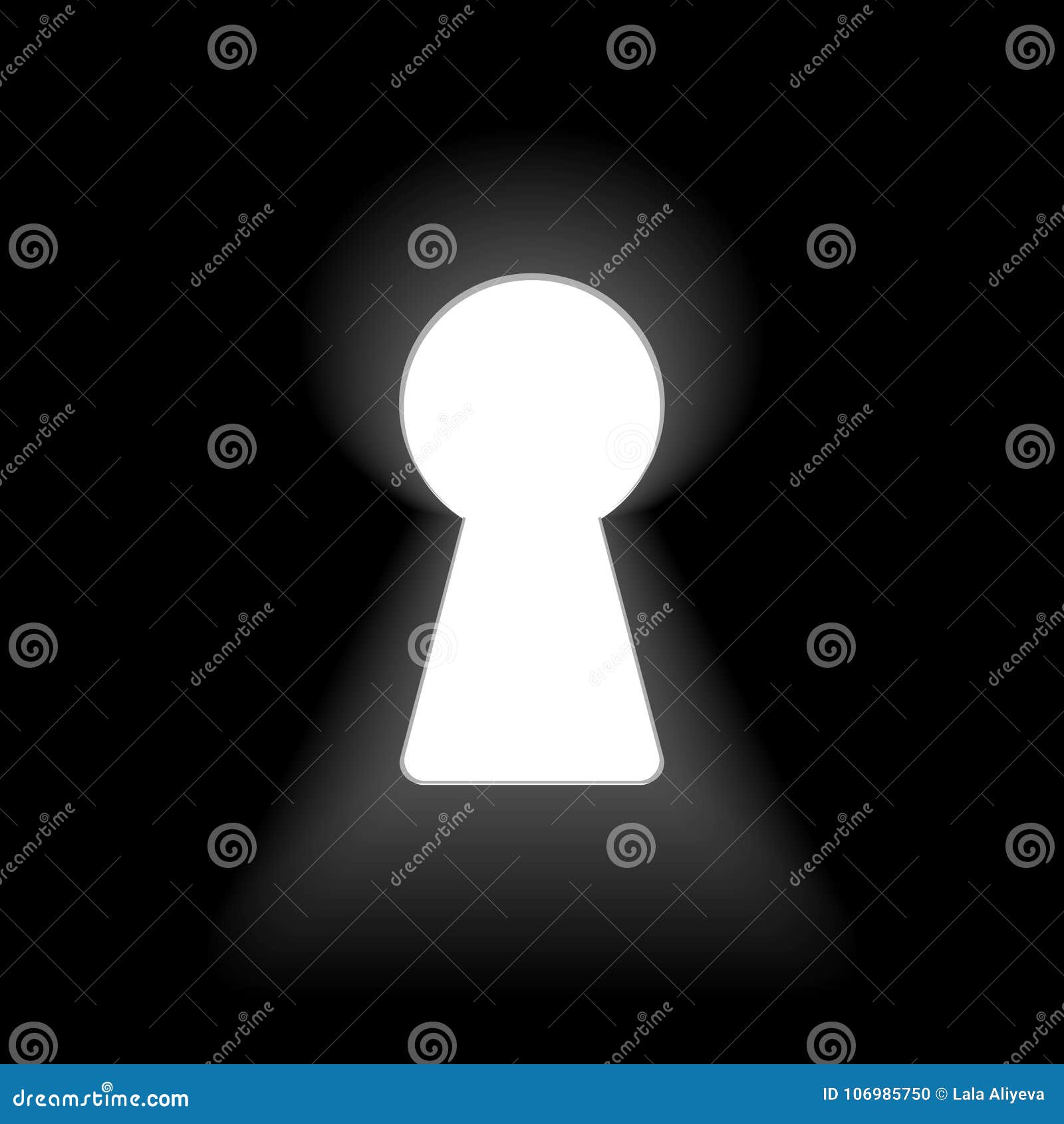 Glow Keyhole on Dark Wall with Light. Vector Stock Illustration ...