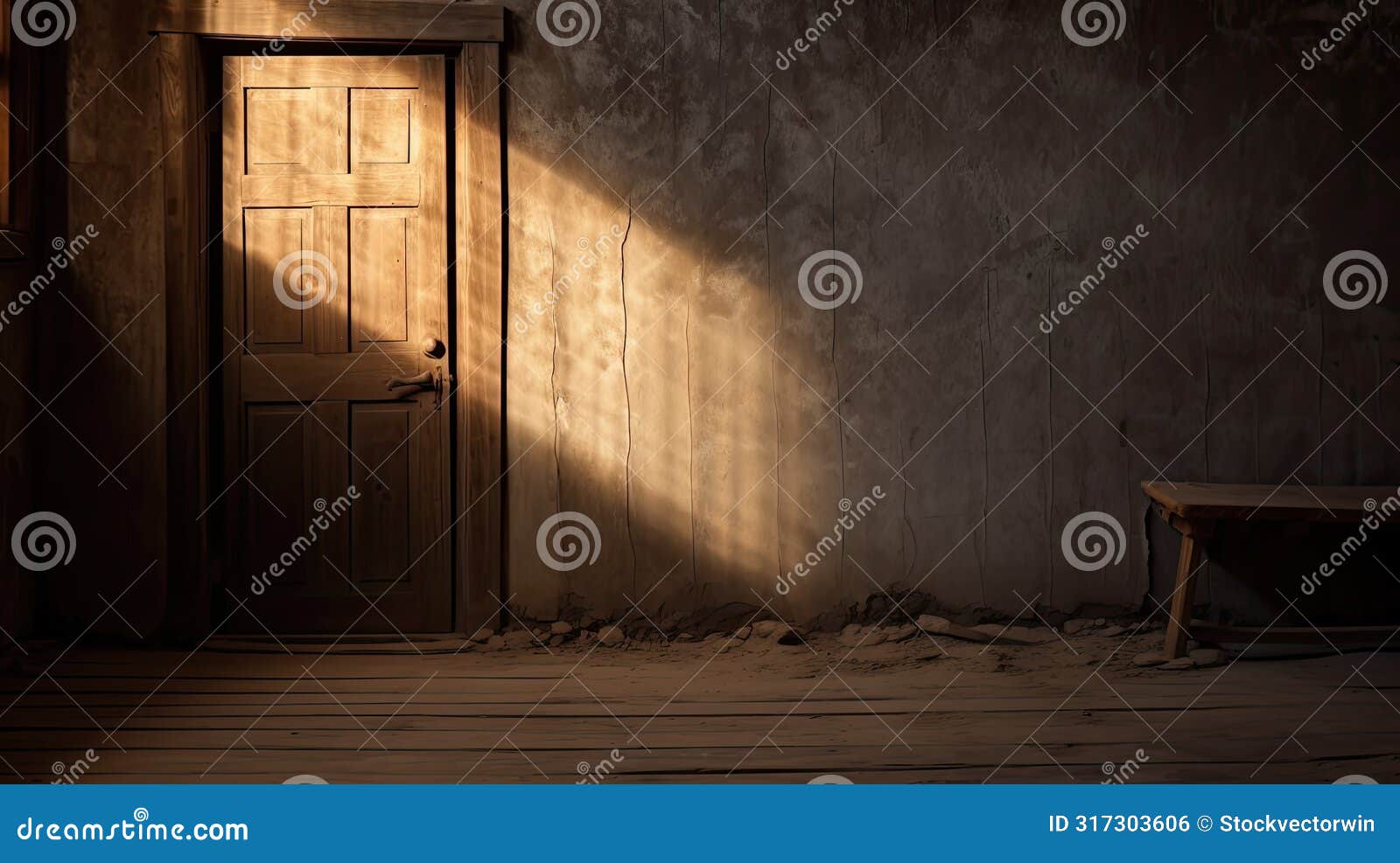 Glow light through door stock illustration. Illustration of light ...