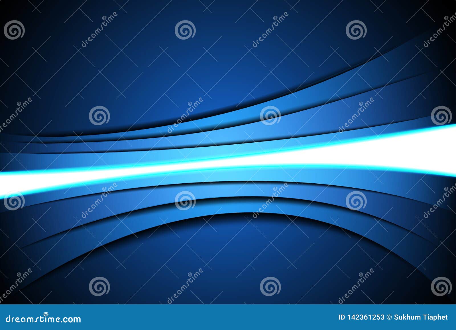 Glow Light Effect on Blue Object with Shadow on Dark Blue Stock ...