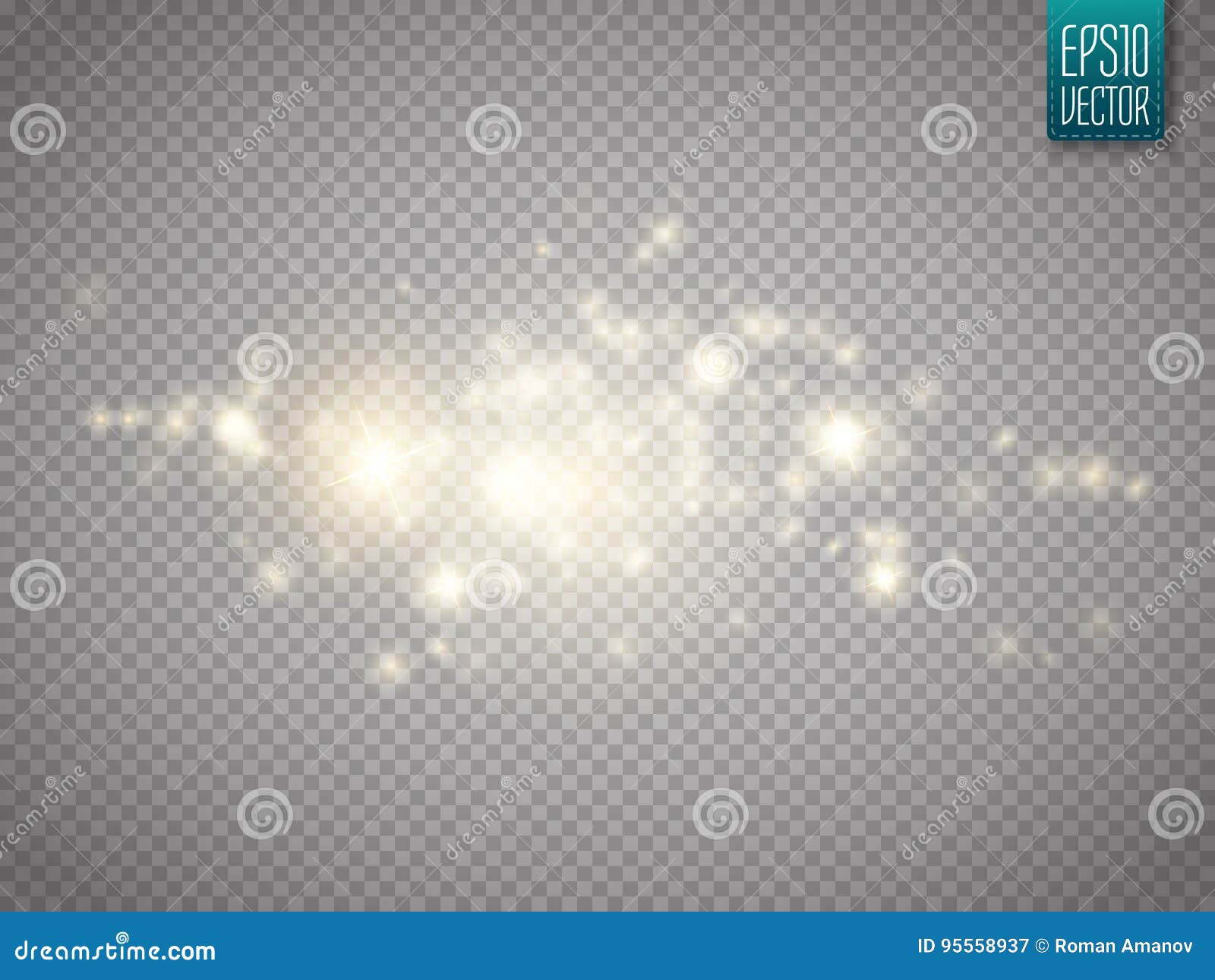 Glow Light Effect. Cloud of Glittering Dust. Vector Illustration Stock ...
