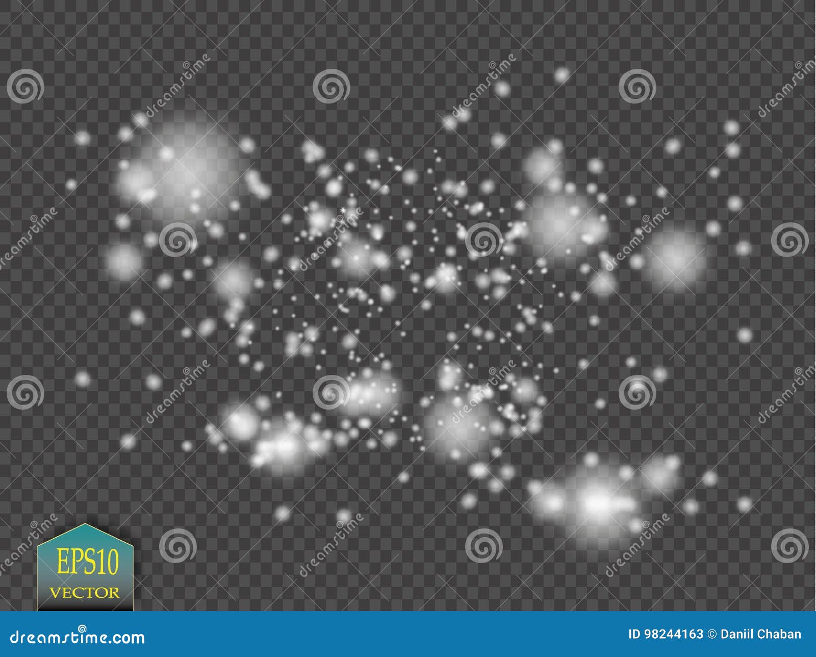 Glow Light Effect. Cloud of Glittering Dust. Vector Illustration Stock ...