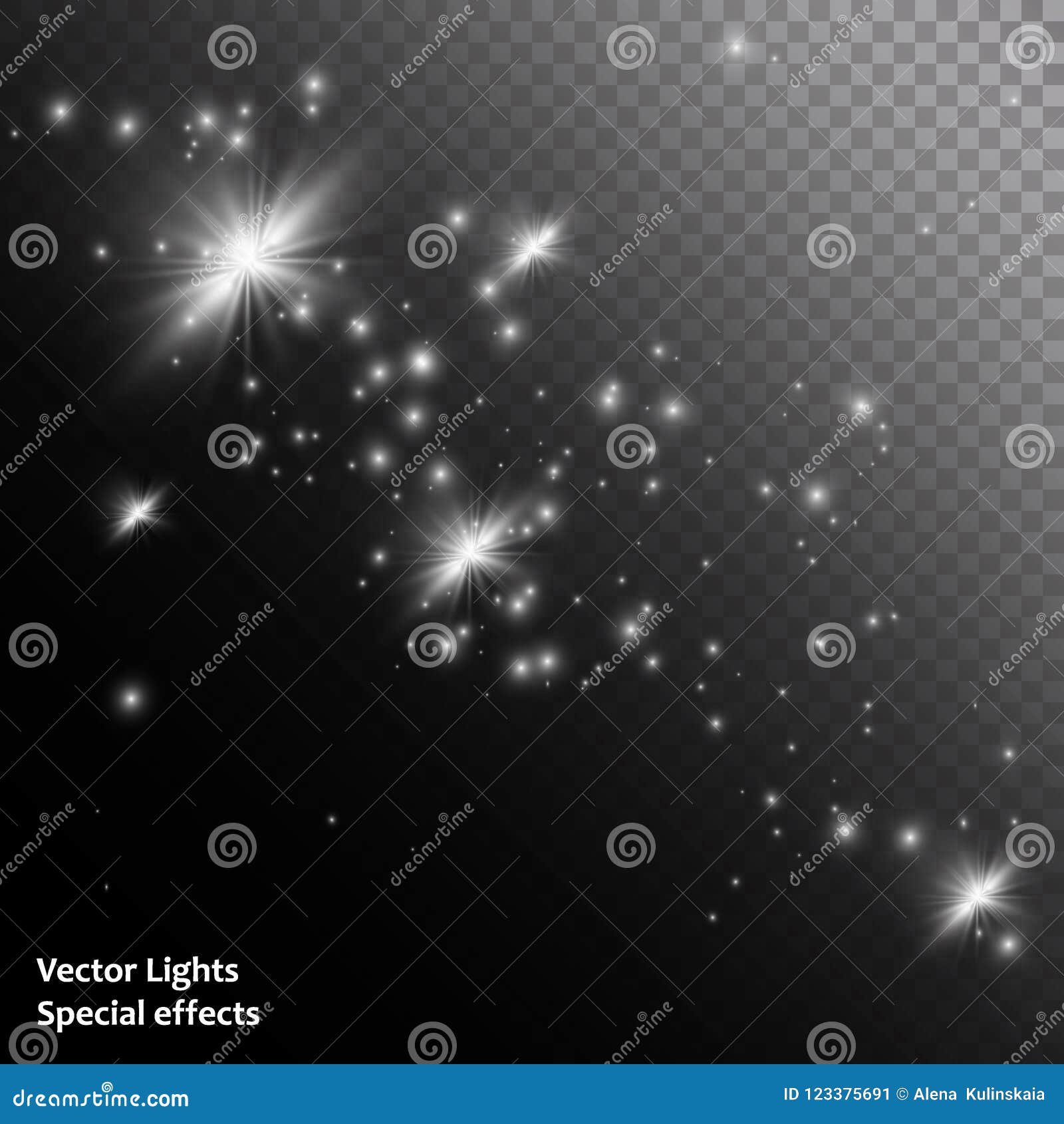 Glow Light Effect. Cloud of Glittering Dust. Vector Illustration Stock ...