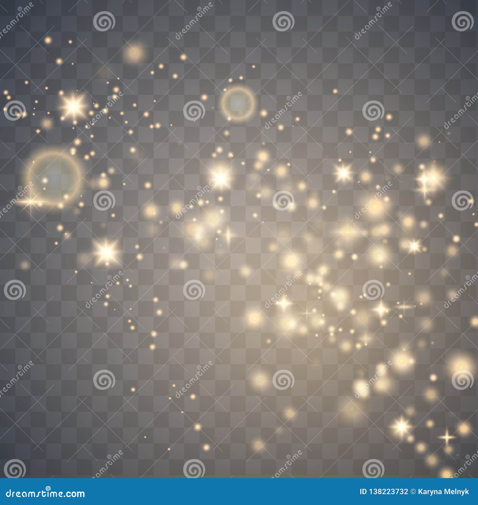 Glow Light Effect. Gold Sparkle Dust Stock Vector - Illustration of ...