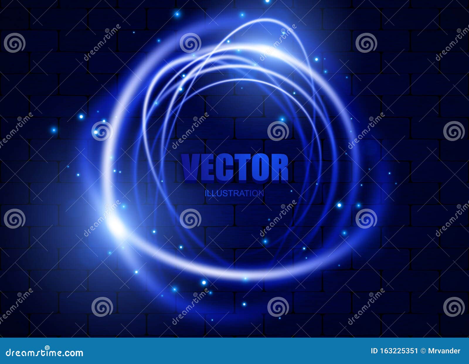 Glow Light Effect. Magic Round Frame. Swirl Trail Effect Stock Vector ...