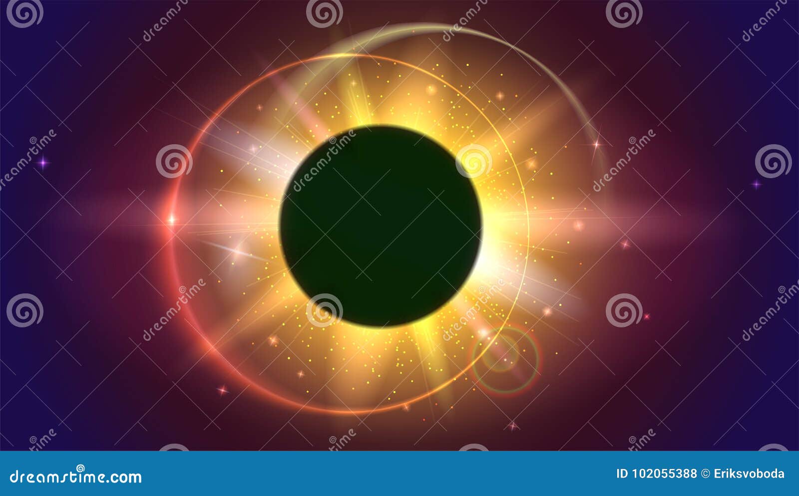 Glow Light Effect. the Planet Covering the Sun, Solar Eclipse ...