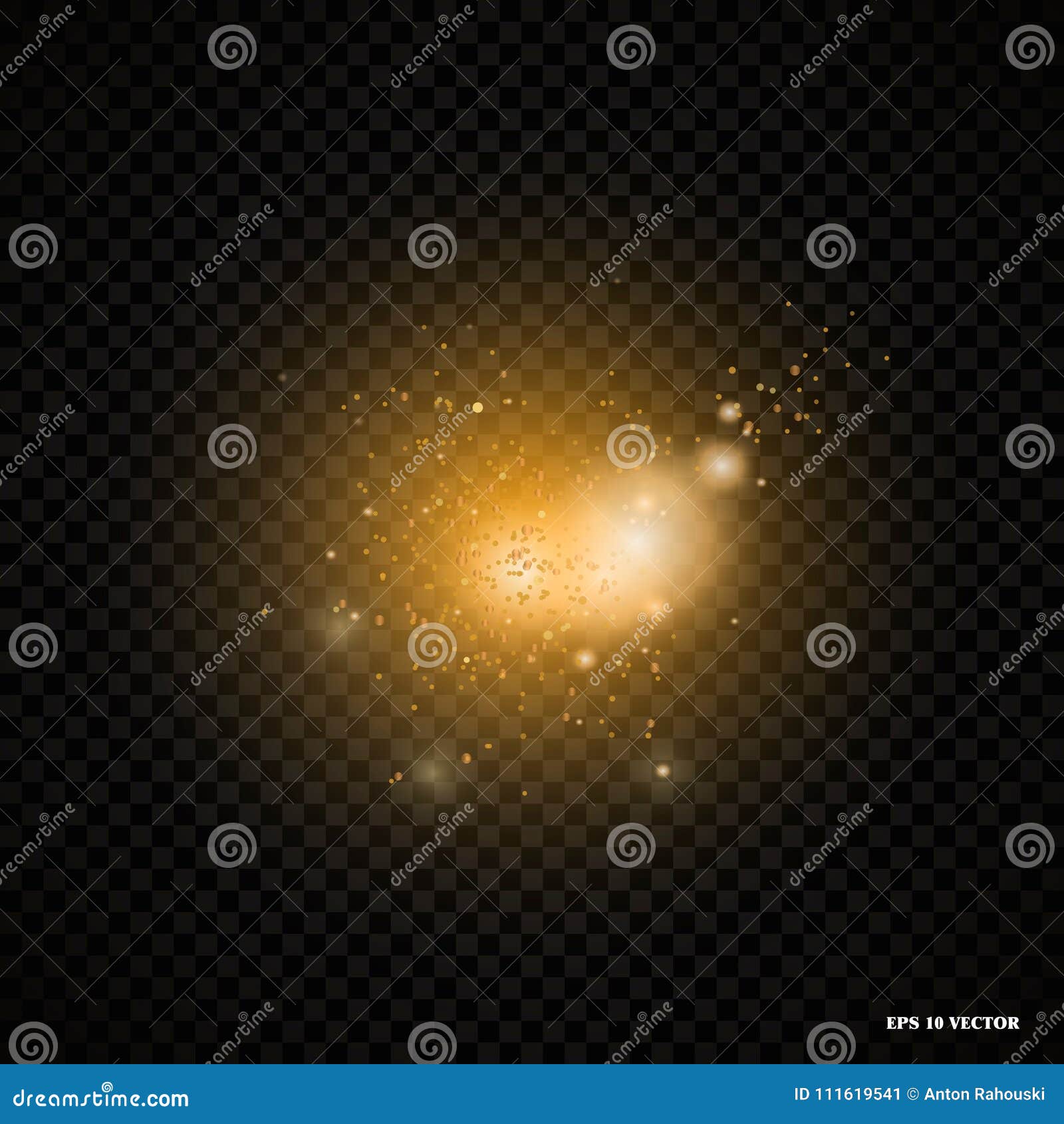 Glow Light Effect with Rays and Shine Particles, Bright Light Effect on ...