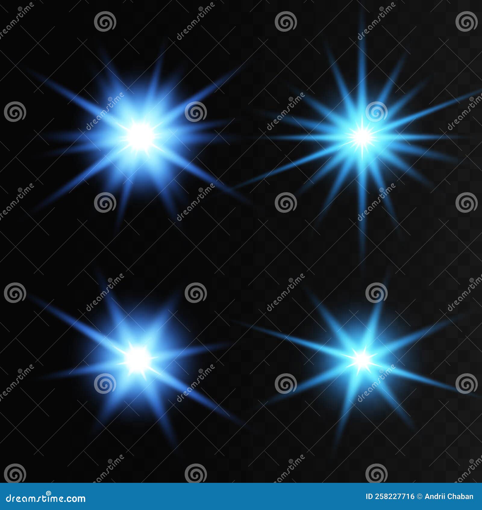 Glow Light Effect with White and Blue Sparks Shining with Special Light ...