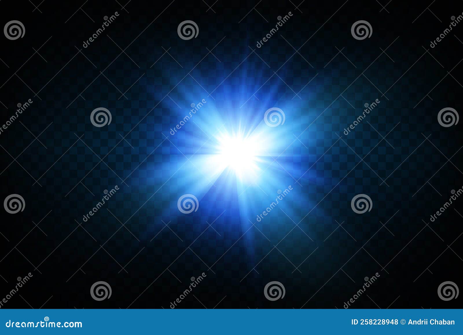 Glow Light Effect with White and Blue Sparks Shining with Special Light ...
