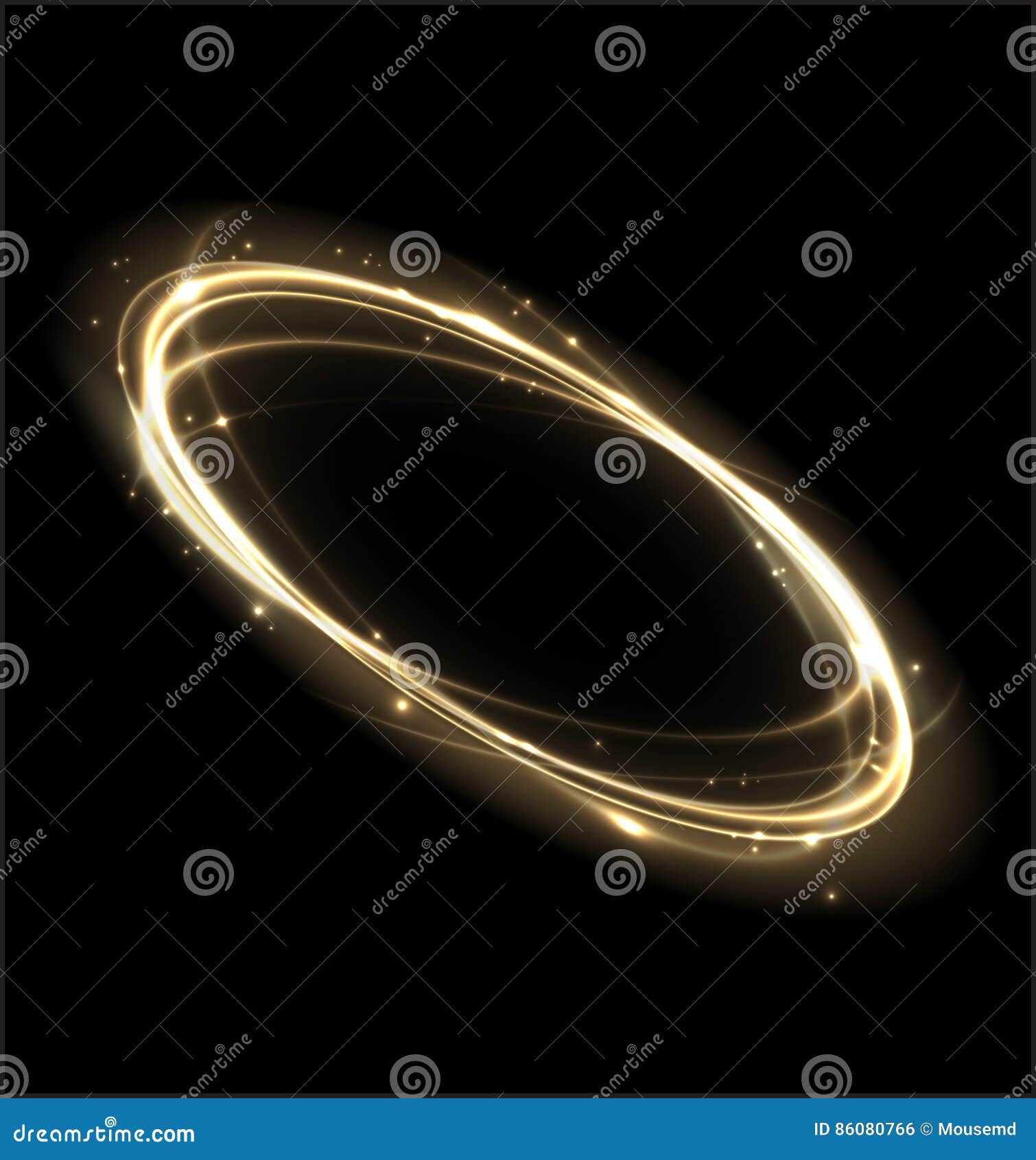 Glow Light Lines Round on Dark Background. Vector Stock Vector ...