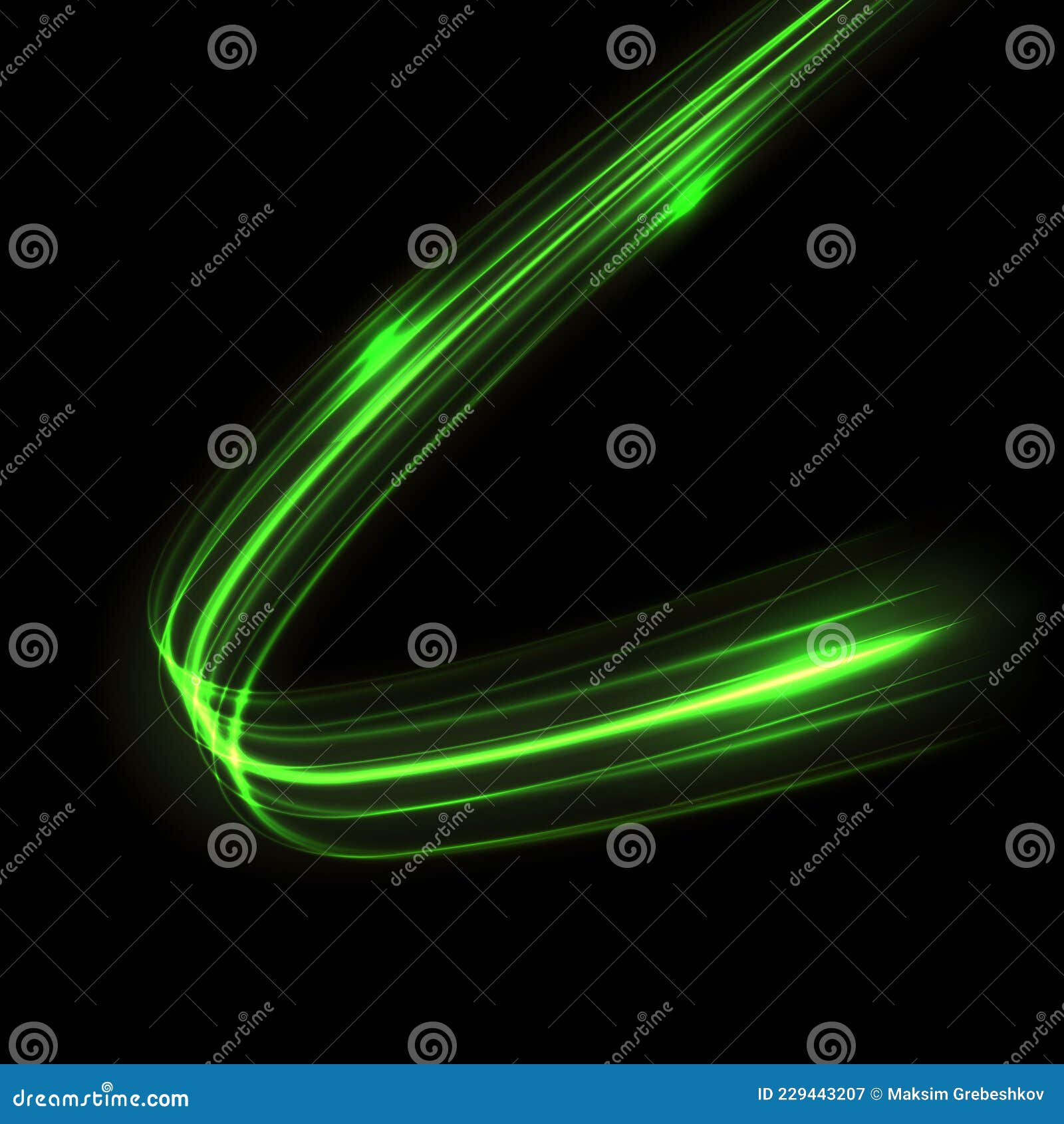 Glow Light Trail Effect. Glowing Flash Trace Isolated Stock Vector ...