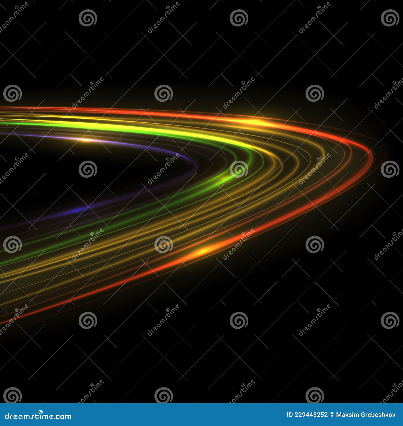 Glow Light Trail Effect. Glowing Flash Trace Isolated Stock Vector ...