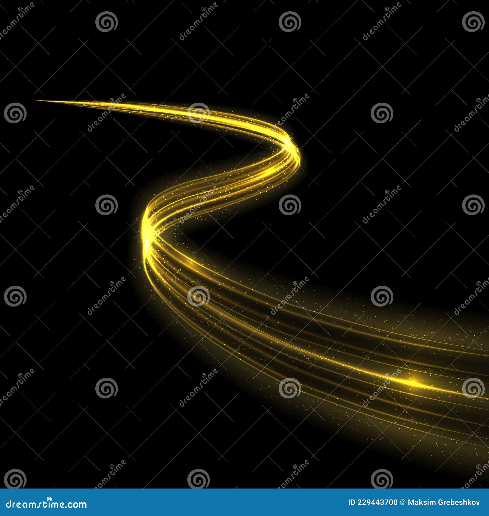 Glow Light Trail Effect. Glowing Flash Trace Isolated Stock ...
