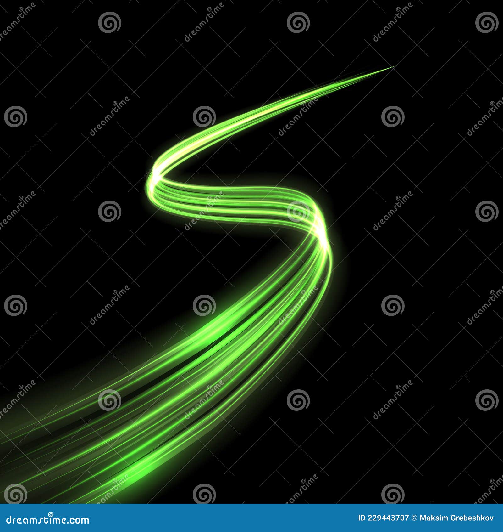 Glow Light Trail Effect. Glowing Flash Trace Isolated Stock Vector ...