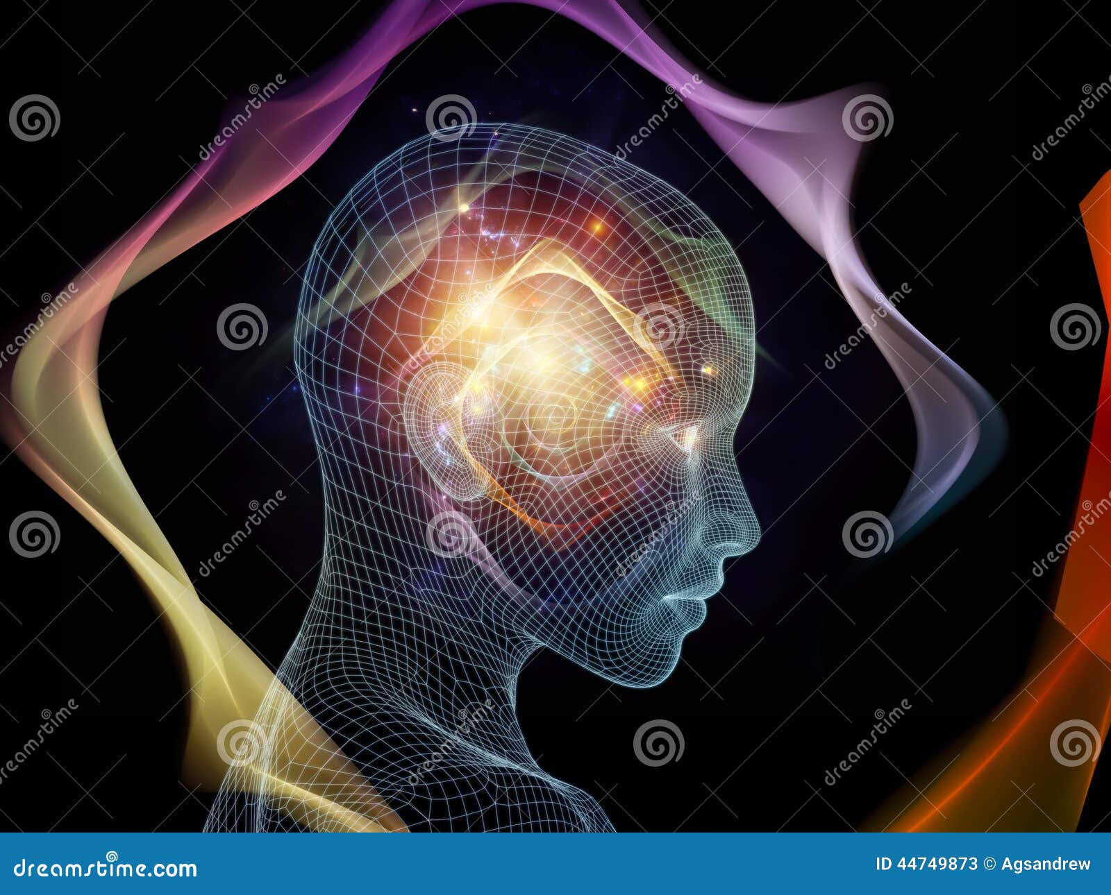 Glow of the mind stock illustration. Illustration of creativity - 44749873