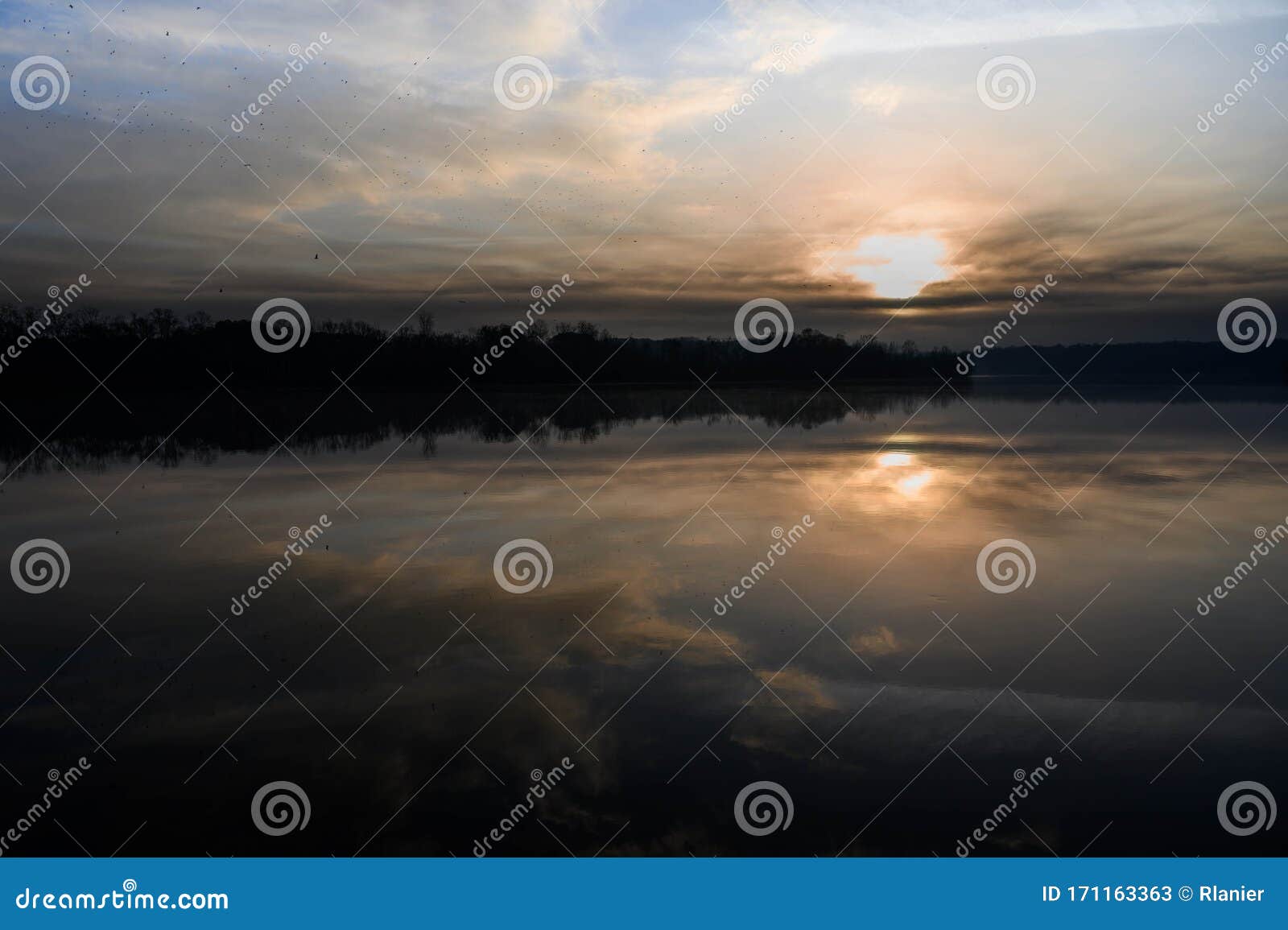 The Glow of the Morning Sun Has Risen Above the Clouds. Stock Image ...