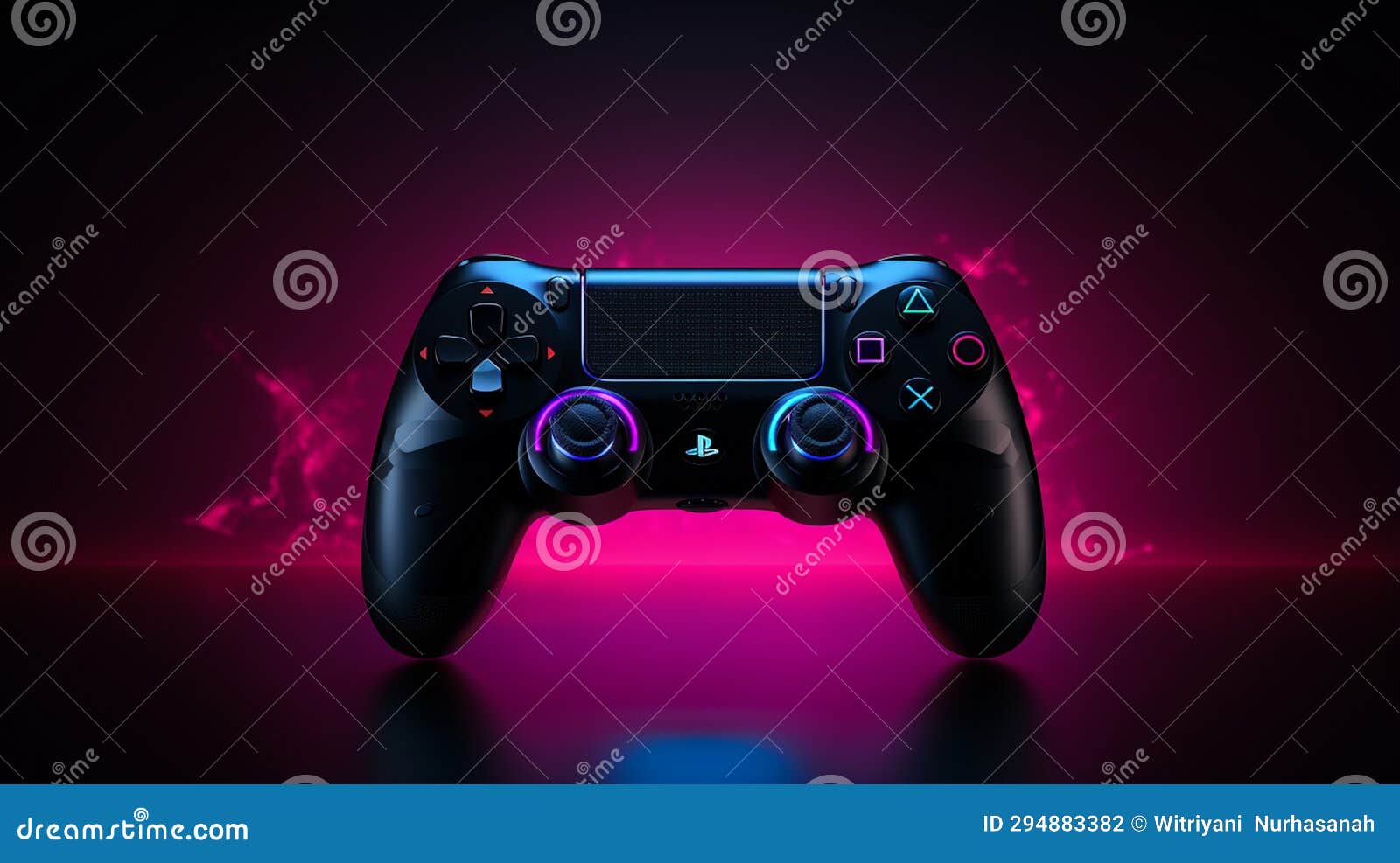 Glow Neon Modern Futuristic with Joystick. Modern Game Pad Joystick ...