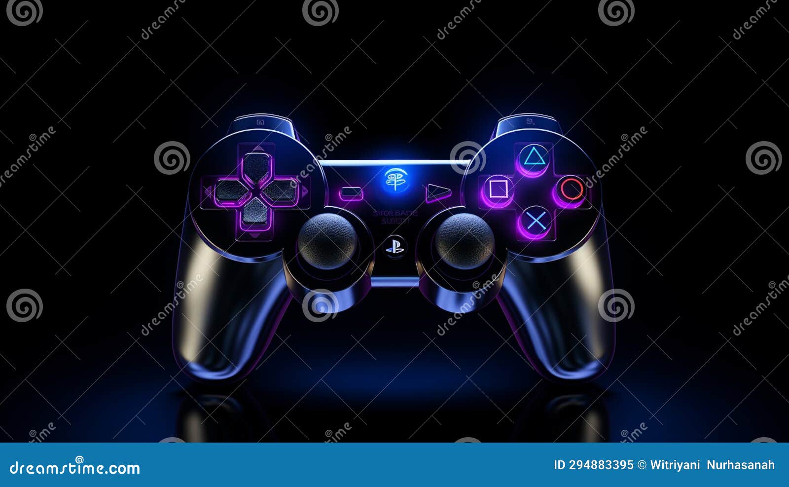 Glow Neon Modern Futuristic with Joystick. Modern Game Pad Joystick ...
