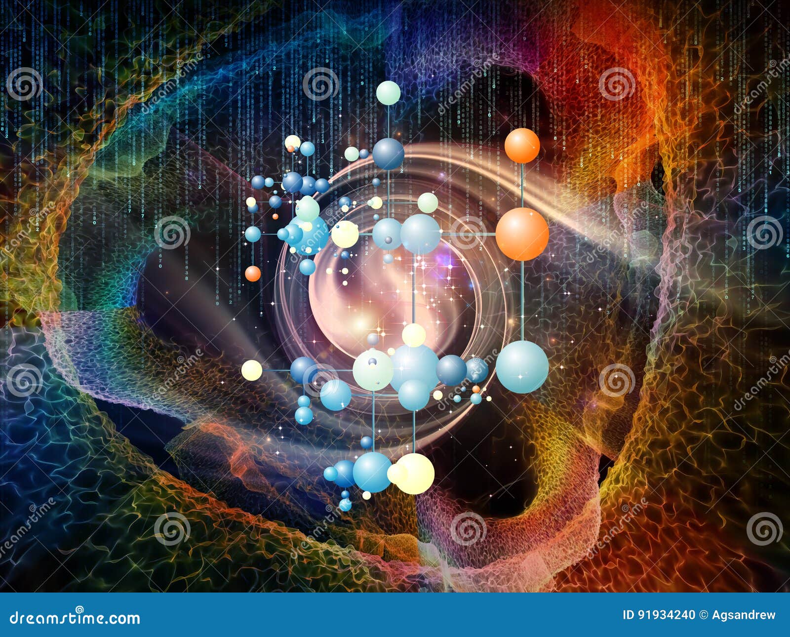 Glow of Particles stock illustration. Illustration of force - 91934240
