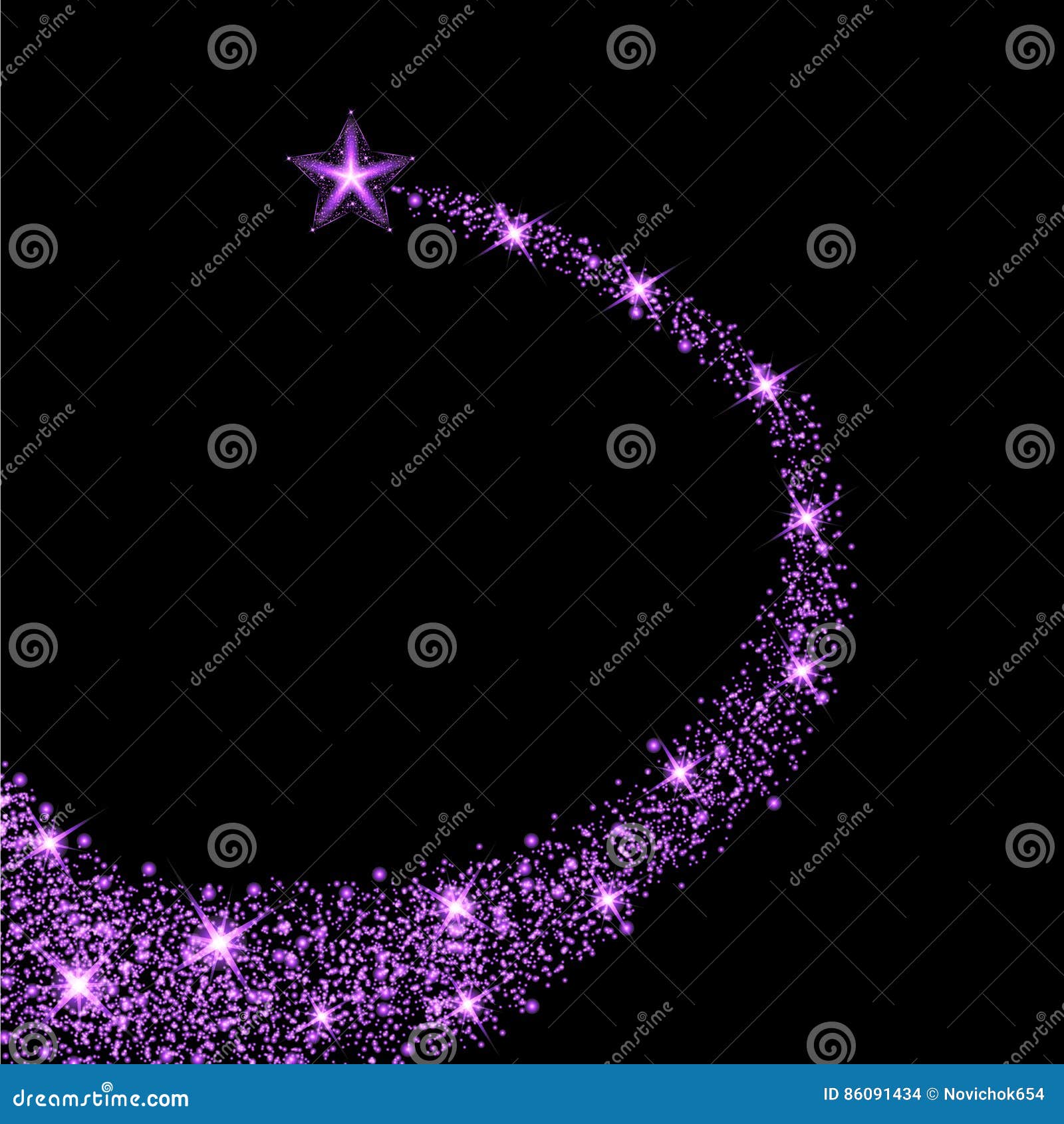 Glow Purple Star with Trail. Light Effect Stock Vector - Illustration ...