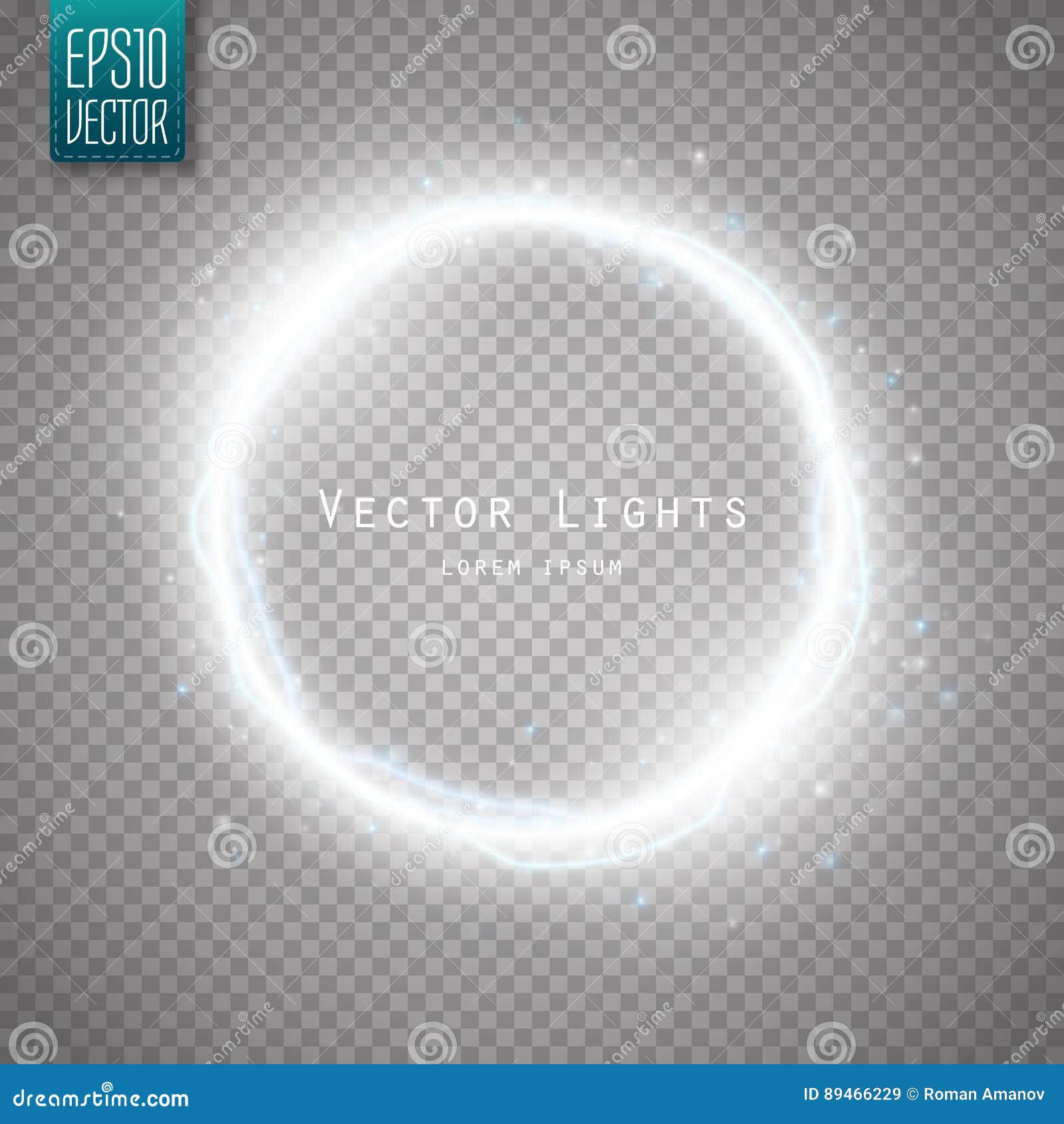 Glow Round Frame With Electricity And Lightning And Many Shine ...