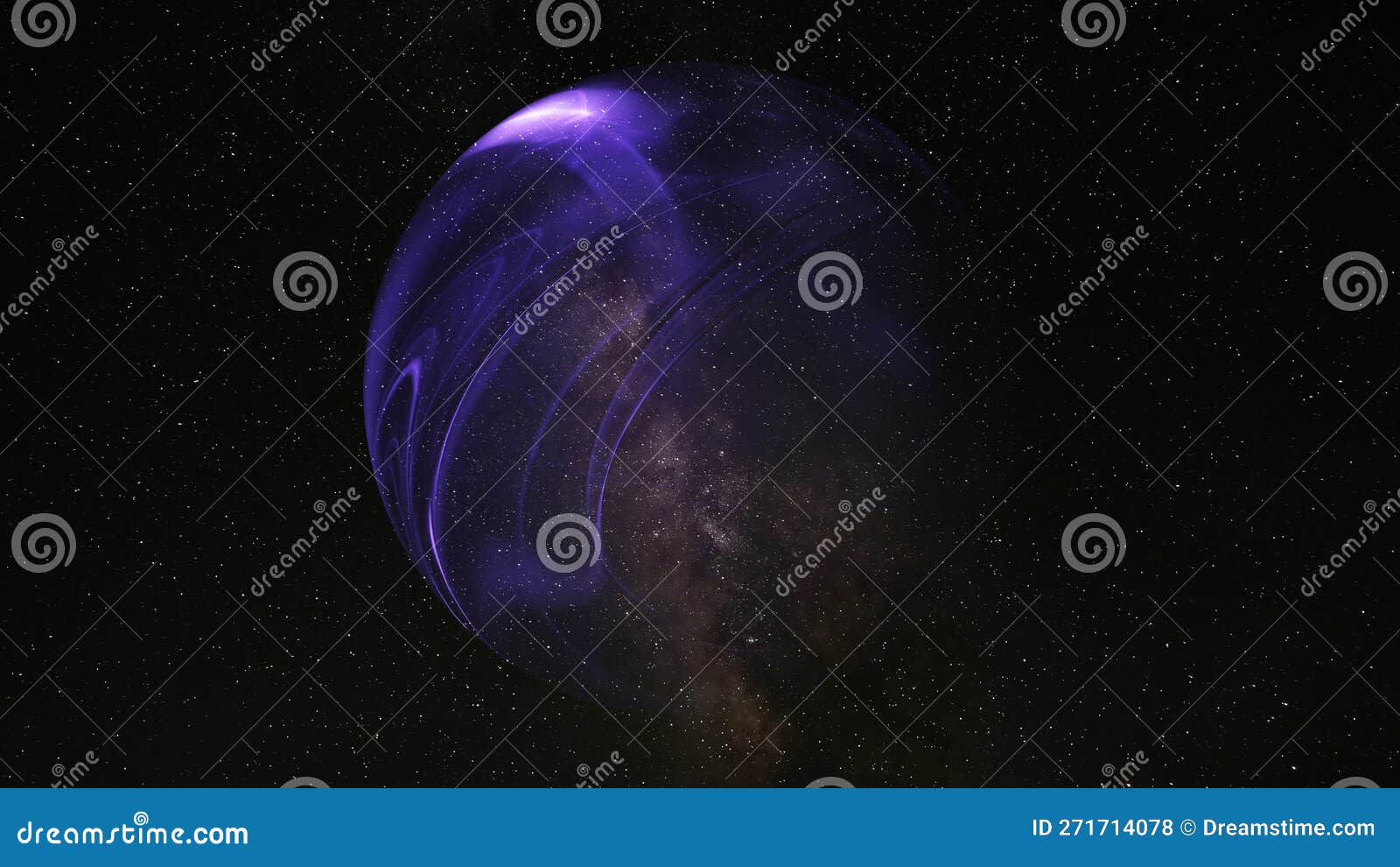 Glow Sphere Planet Structure in Space Stock Illustration - Illustration ...