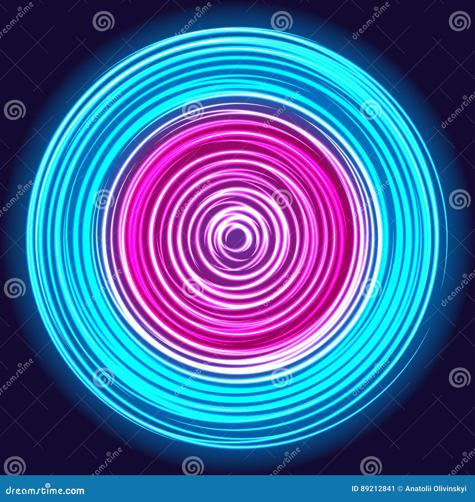 Glow spin neon circles stock vector. Illustration of geometric - 89212841