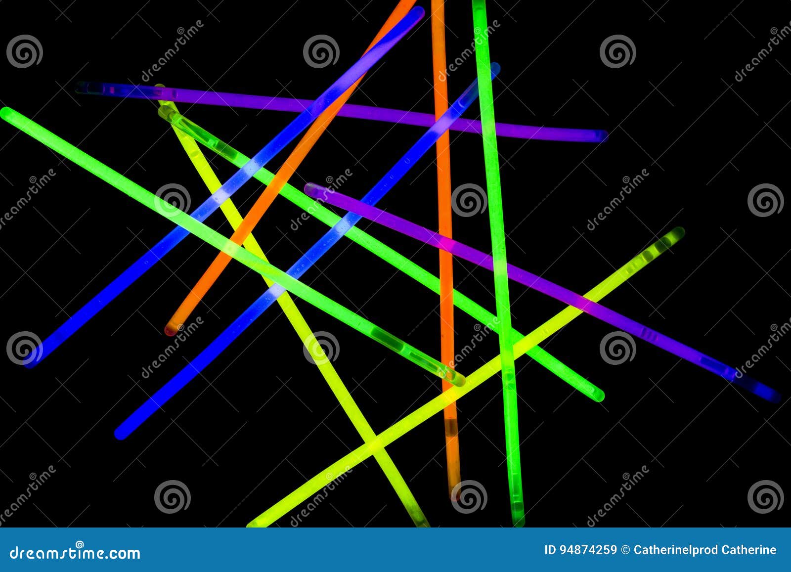 Glow Sticks Fluorescent Lights Stock Image - Image of cocktail, display ...