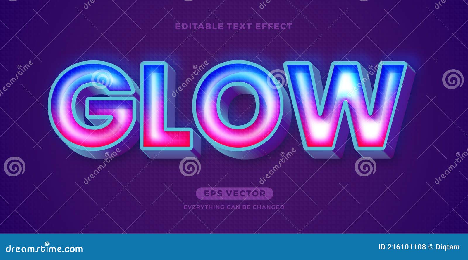Glow text effect stock vector. Illustration of fiction - 216101108