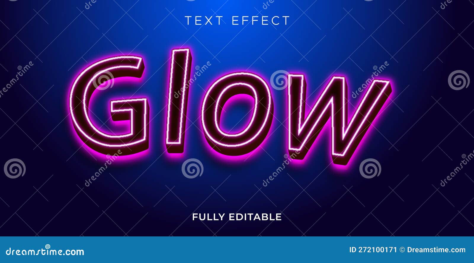 Glow Text Effect Design Template. it Can Can Change Easily. Vector Text ...