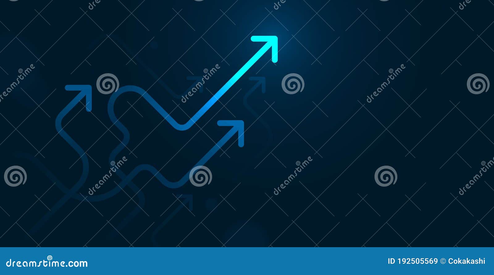 Glow Up Devious Arrows on Dark Blue Background with Copy Space ...